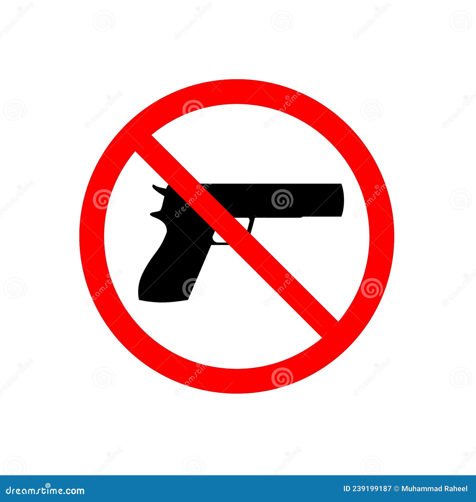 Weapon Not Allowed Isolated on White Background Stock Illustration ...