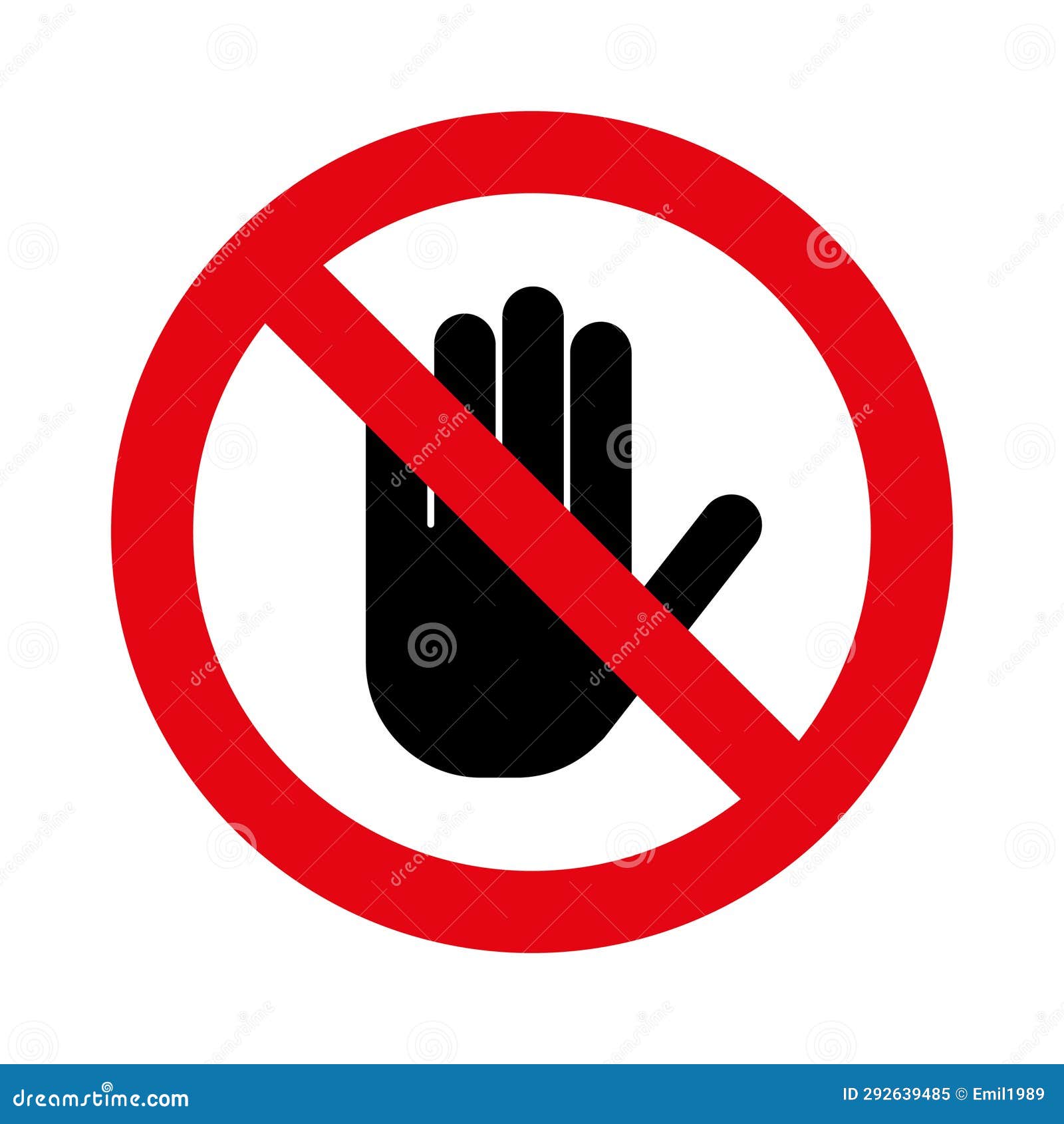 Prohibited Hand Sign Icon Symbol. Stock Illustration - Illustration of ...