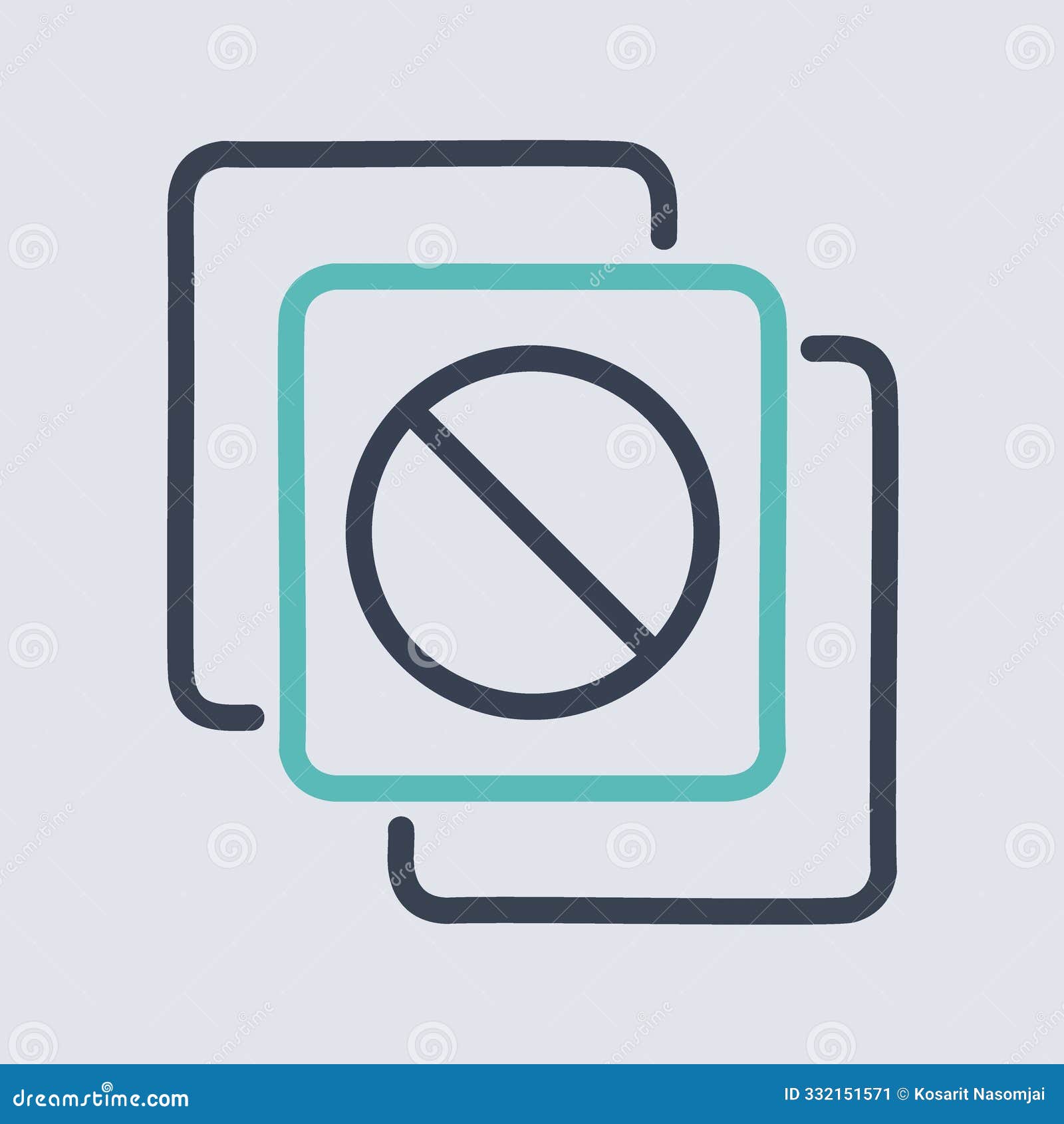 Prohibited Icon with Frames. a Minimalist Graphic Showing a Prohibitory ...