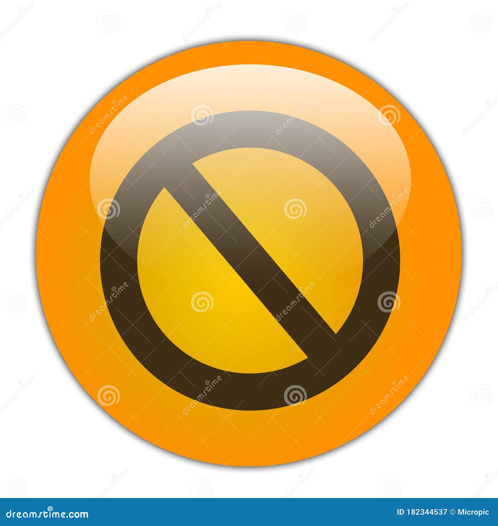 Prohibited Icon Symbol on Orange Gradient Crystal Button Stock ...