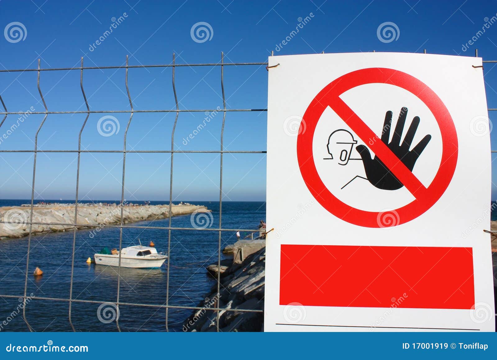Prohibited. No pass stock image. Image of coast, blue - 17001919