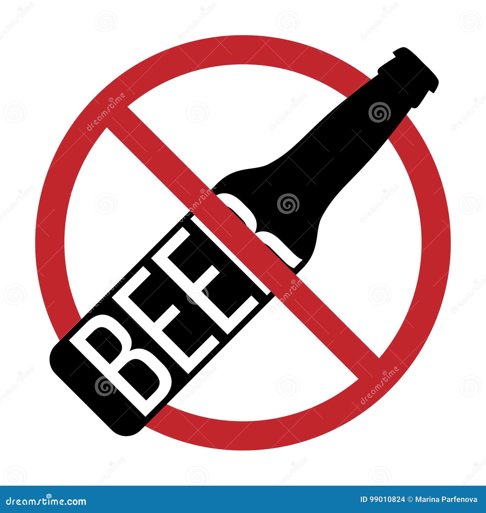 Prohibited No Stop Sign. No Alcohol Stock Vector - Illustration of ...