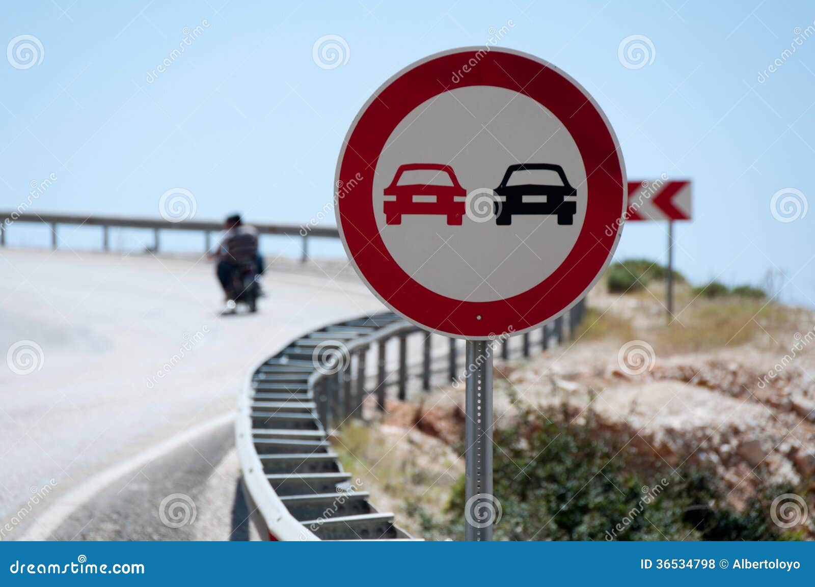 Prohibited Overtaking Signal Stock Photo - Image of precaution, coast ...