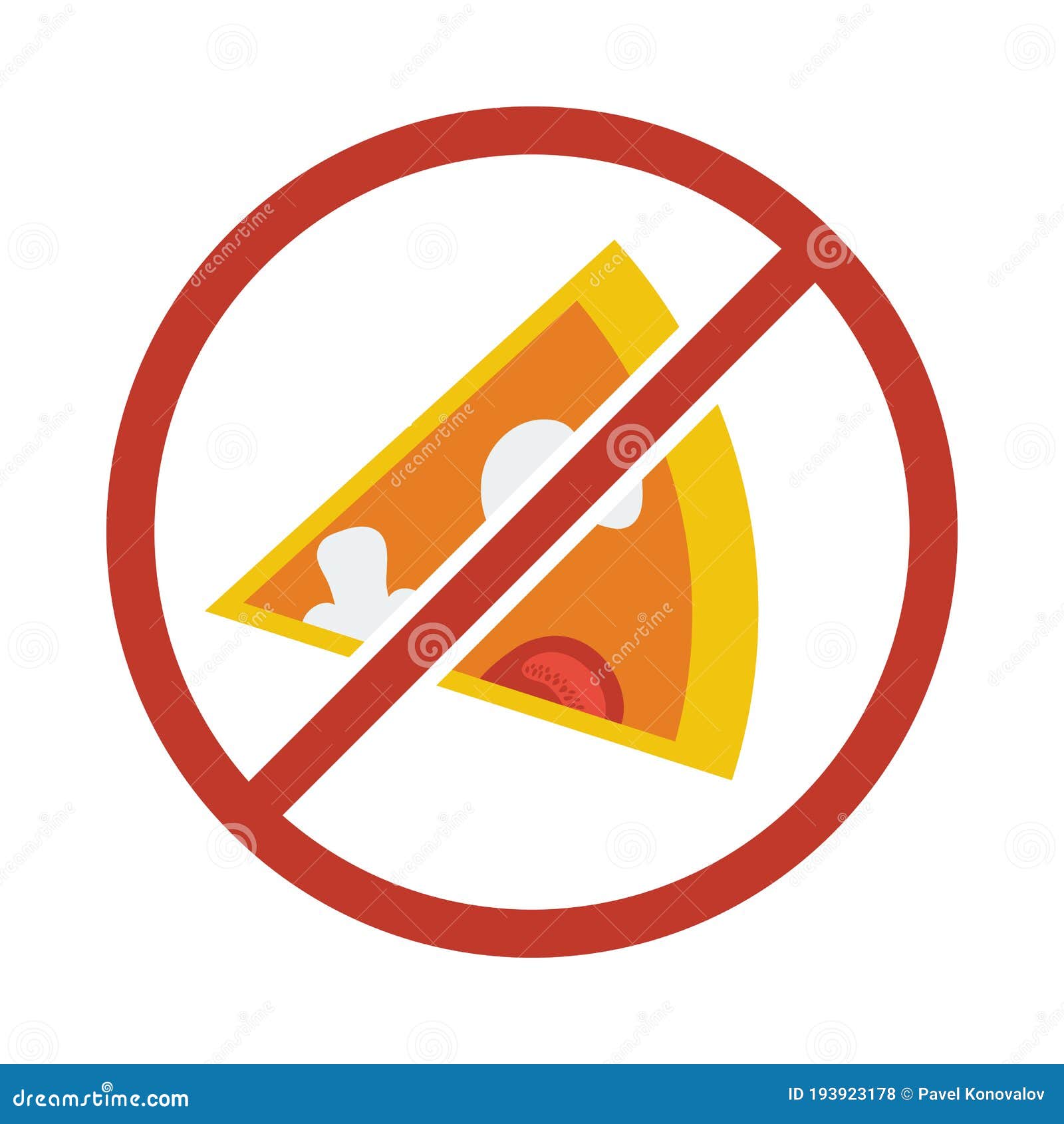 Prohibited Pizza Icon stock vector. Illustration of freshness - 193923178