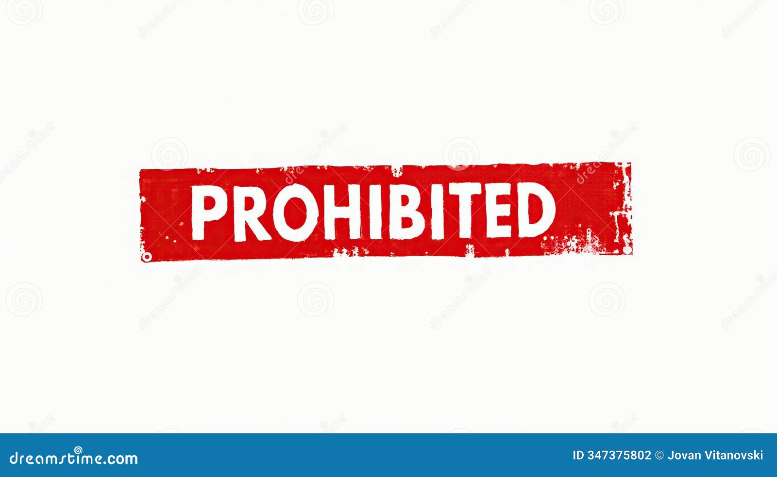 Prohibited Red Ink Stamp on White Background for Warning Concept Stock ...