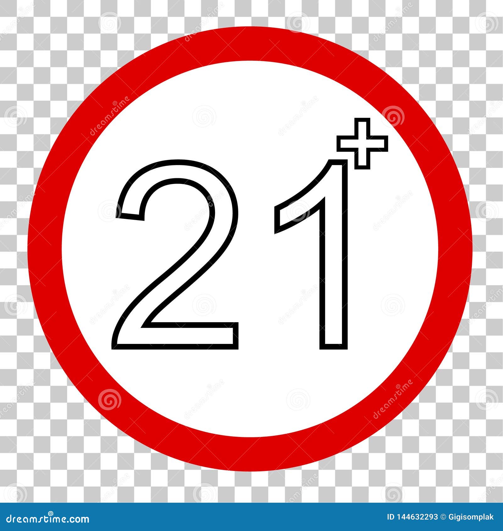 Prohibited Sign, for 21 and Above, at Transparent Effect Backgrund ...