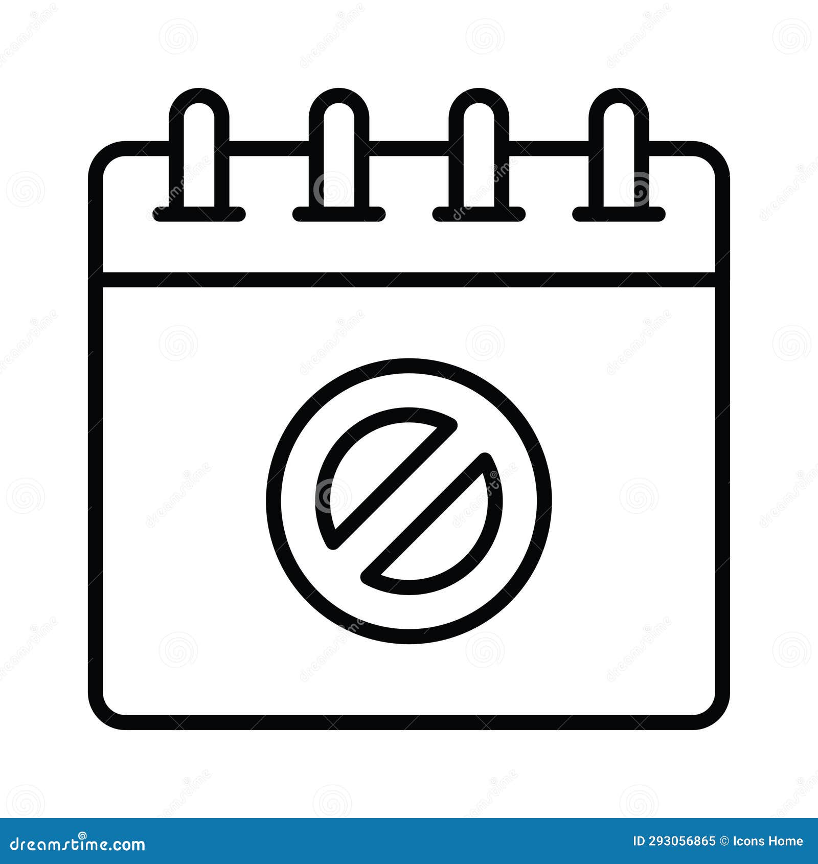 Prohibited Sign on Calendar, Vector of Prohibited or Block Stock Vector ...