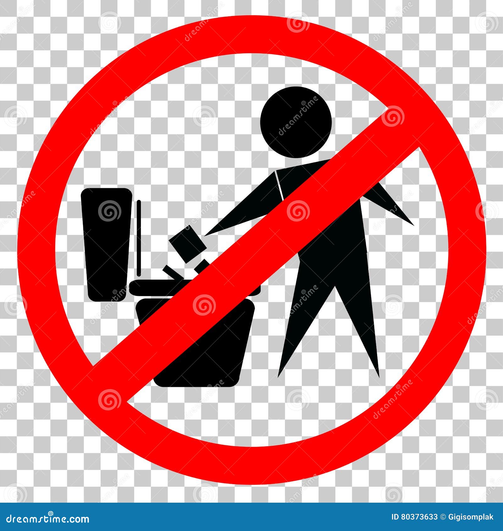 Prohibited Sign Do Not Litter at Toilet Stock Vector - Illustration of ...