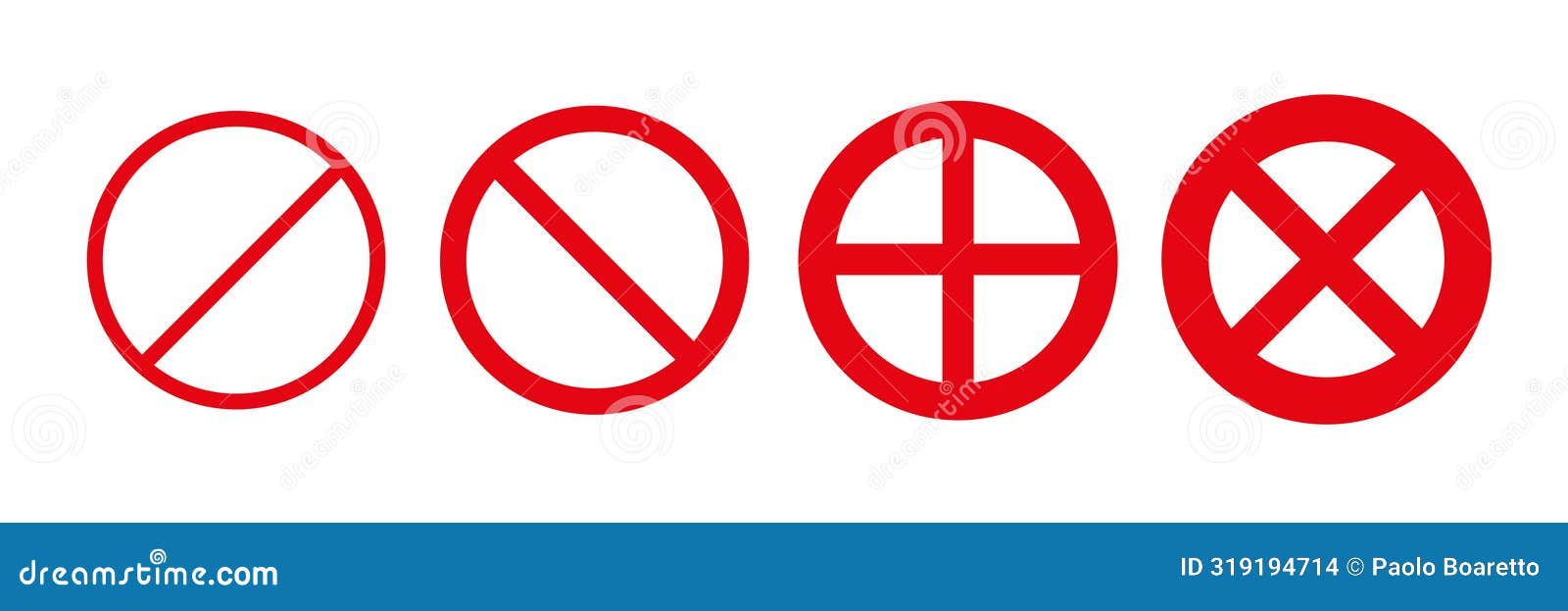 Prohibited Sign Icon Set. Strictly Prohibited Signs Stock Illustration ...