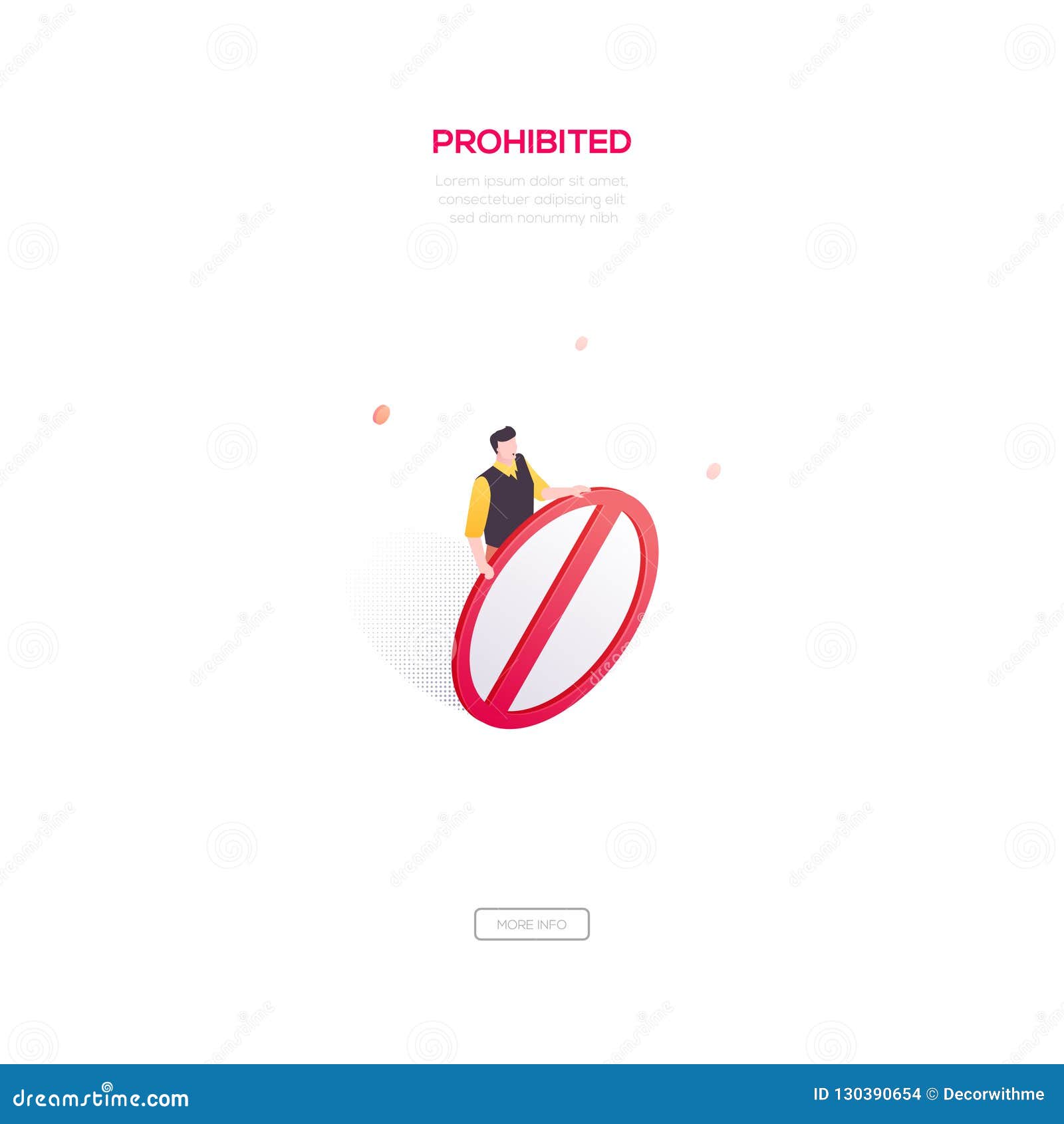Prohibited Sign - Modern Isometric Vector Web Banner Stock Vector ...
