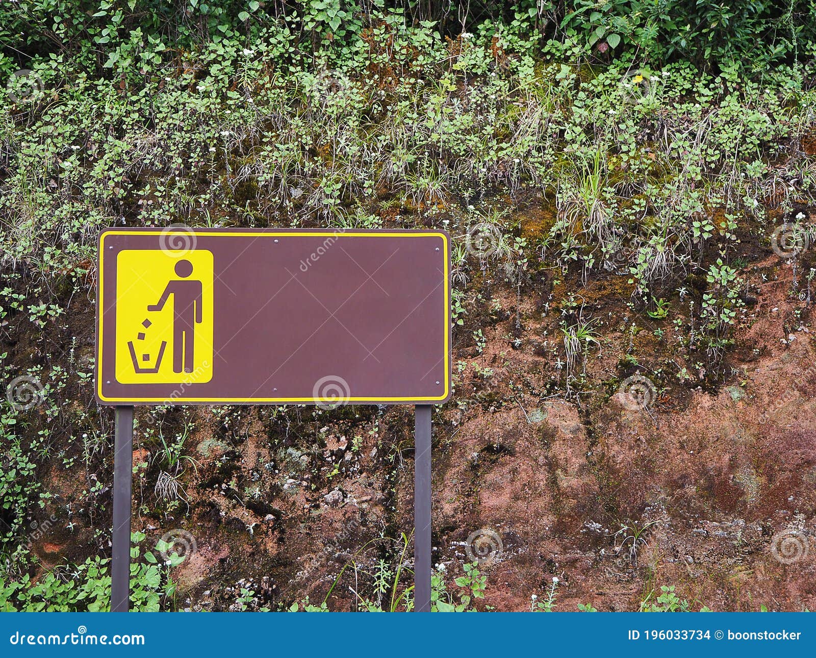 Prohibited Sign of No Littering in the Park Stock Photo - Image of ...