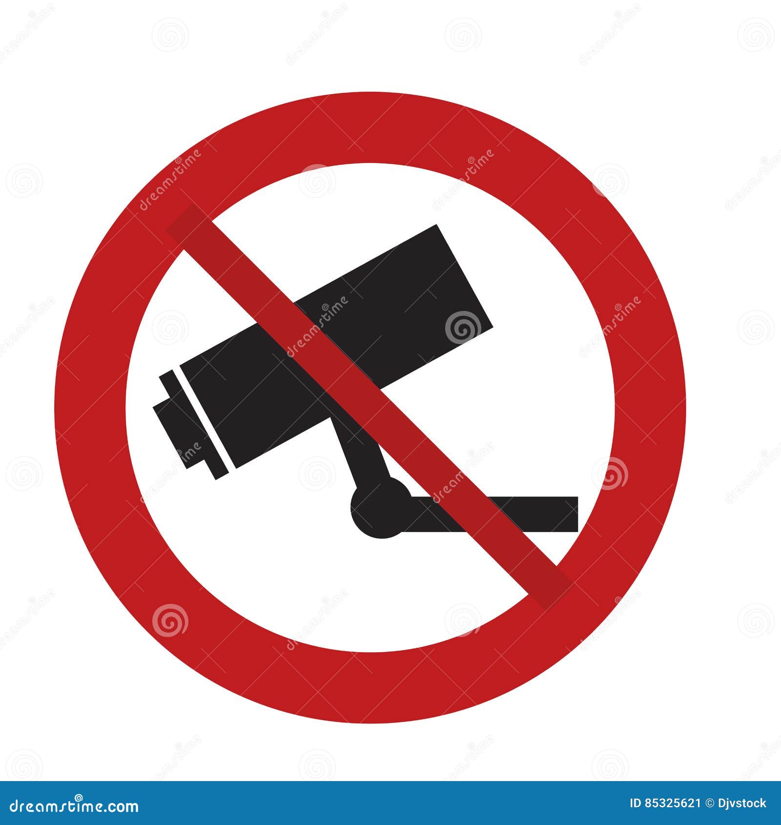 Prohibited Sign Road Camera Surveillance Security Stock Illustration ...