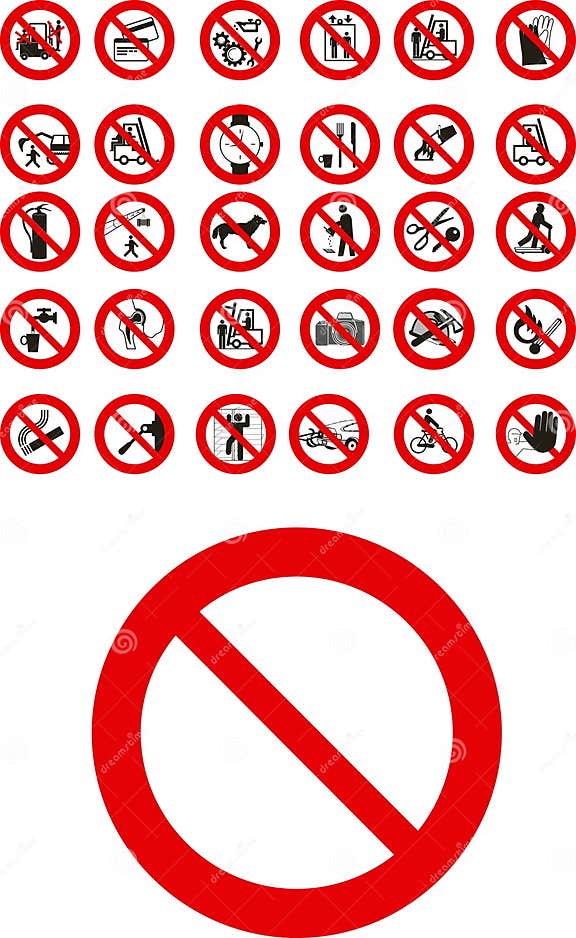 Prohibited signs stock vector. Illustration of icon, prohibited - 6195691