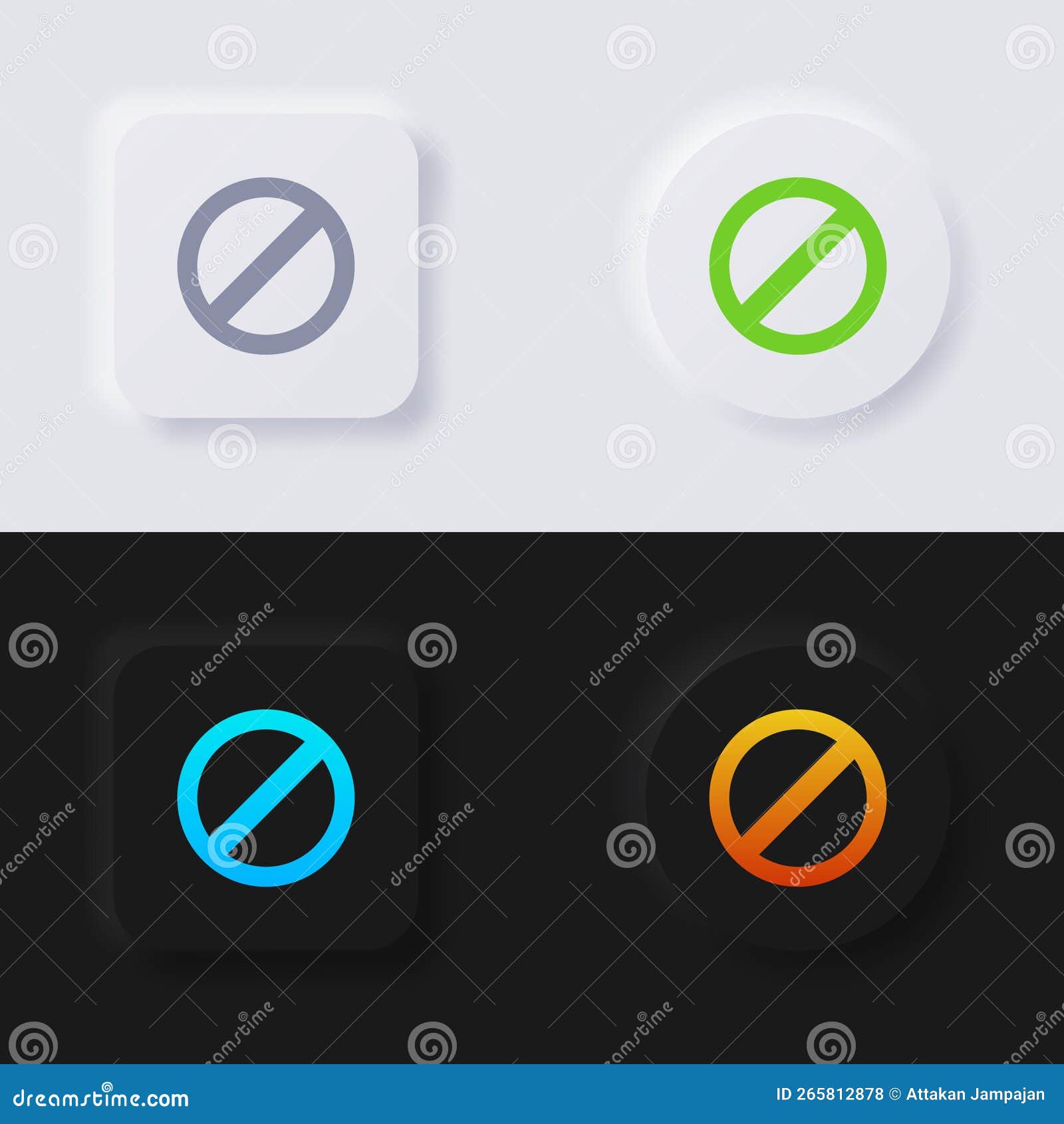 Prohibited Symbol Button Icon Set, Multicolor Neumorphism Button Soft ... Prohibited Symbol Button Icon Set, Multicolor Neumorphism Button Soft ...