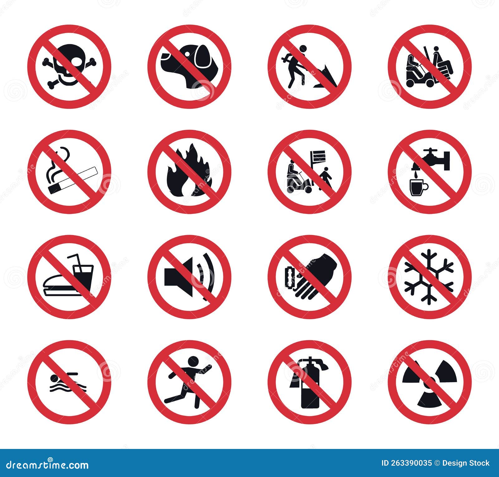Prohibited Symbol Set Vector Stock Illustration - Illustration of ...