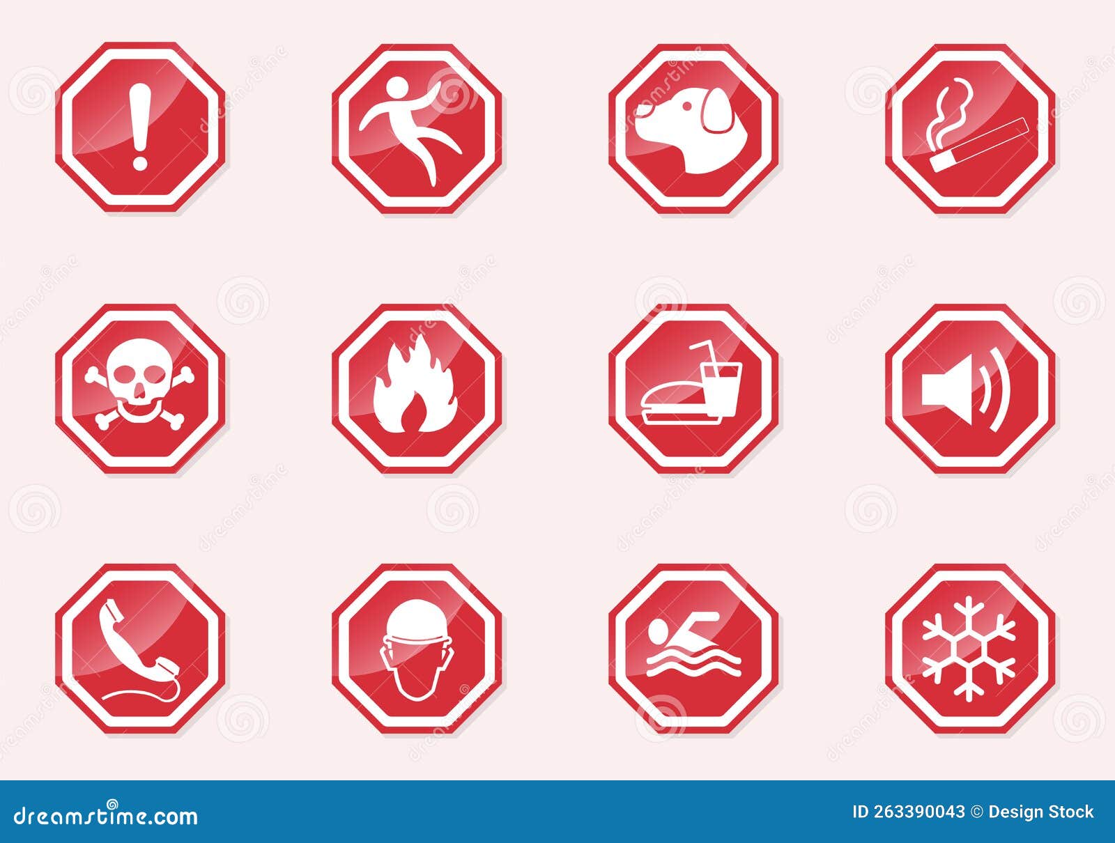 Prohibited Symbol Set Vector Stock Illustration - Illustration of ...