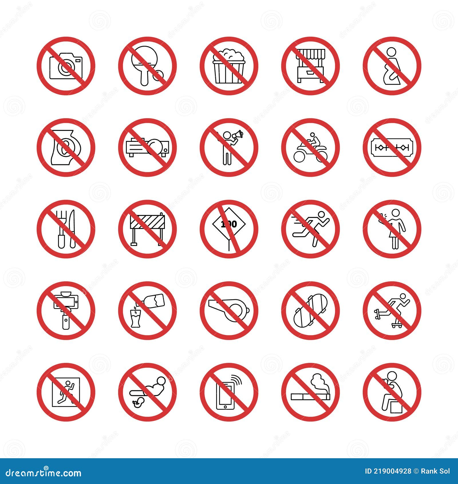 Prohibited Vector Icon Set Every Single Icon Can Easily Modify or Edit ...