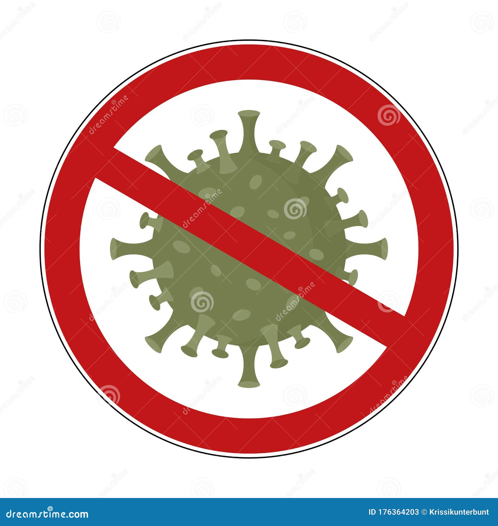 Prohibited Warning Sign with Virus Icon Stock Vector - Illustration of ...