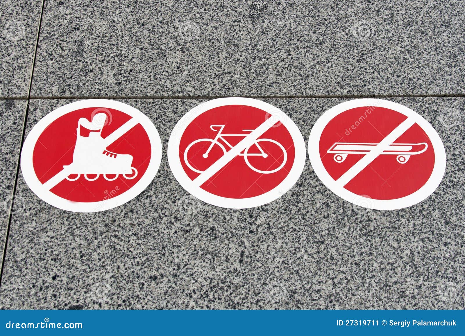 Prohibiting signs stock image. Image of skateboards, granite - 27319711
