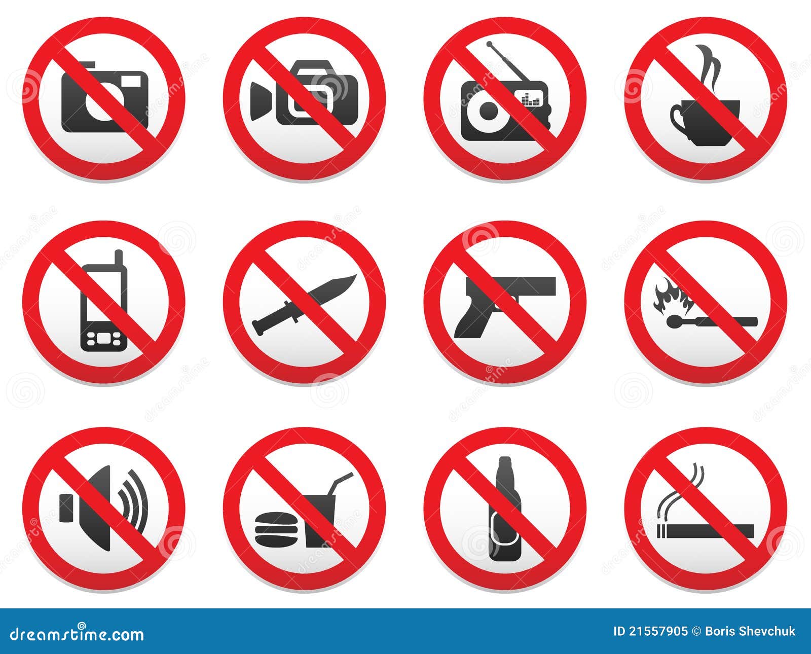 Prohibiting Signs Vector Format Stock Vector - Illustration of message ...