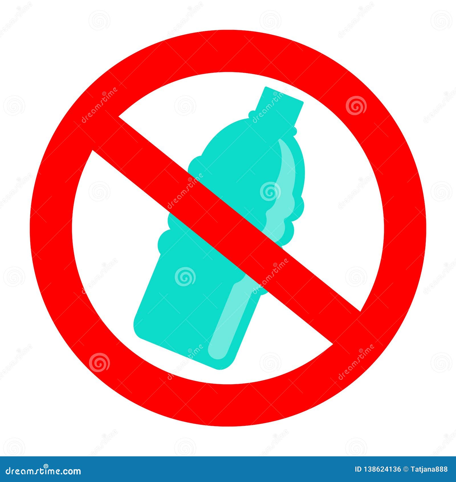 Prohibition or Ban Sign. Plastic Free Concept, Stop Using Plastic ...