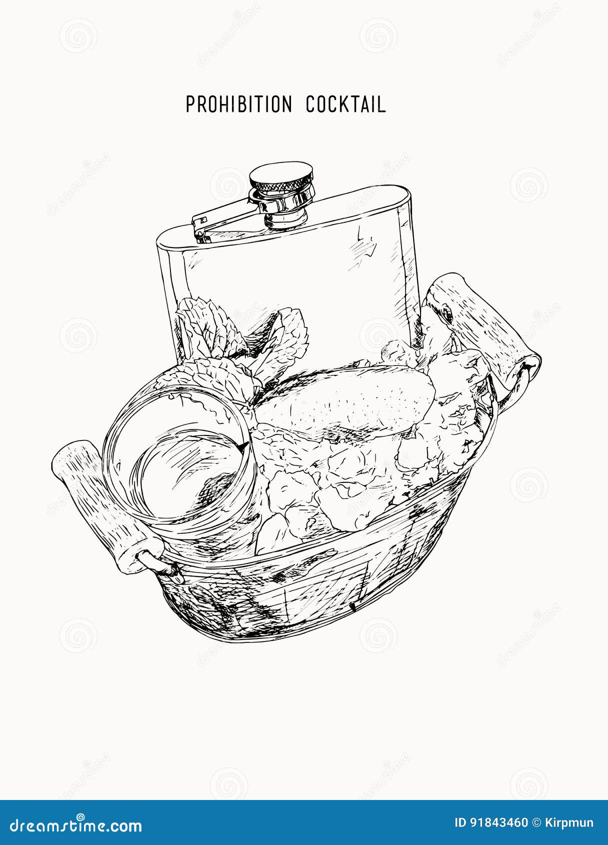 Prohibition Cocktail Hand Draw Stock Illustrations – 4 Prohibition ...