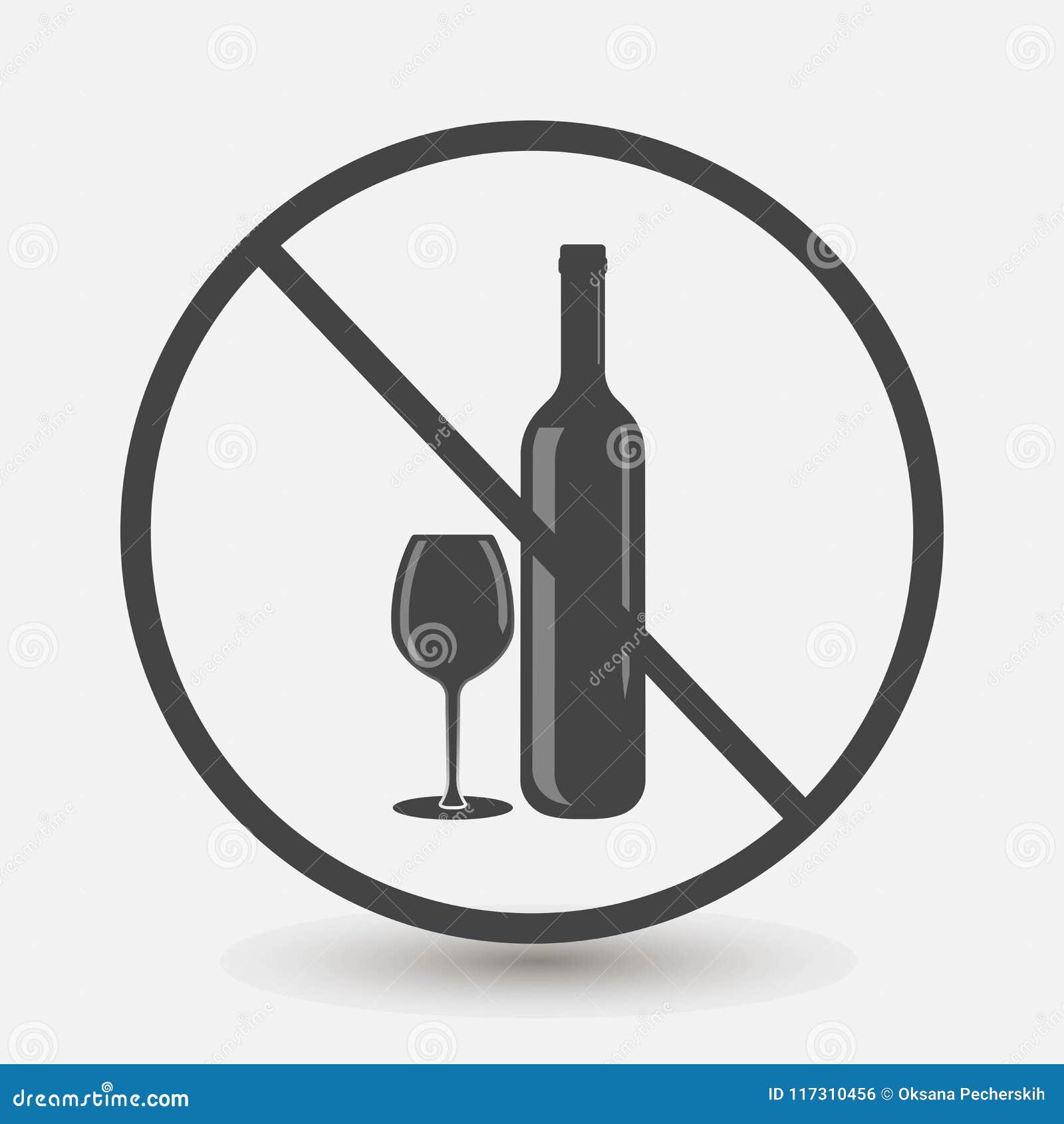 Prohibition Drinking Alcoholic Beverages Vector Icon. Prohibiting Icon ...