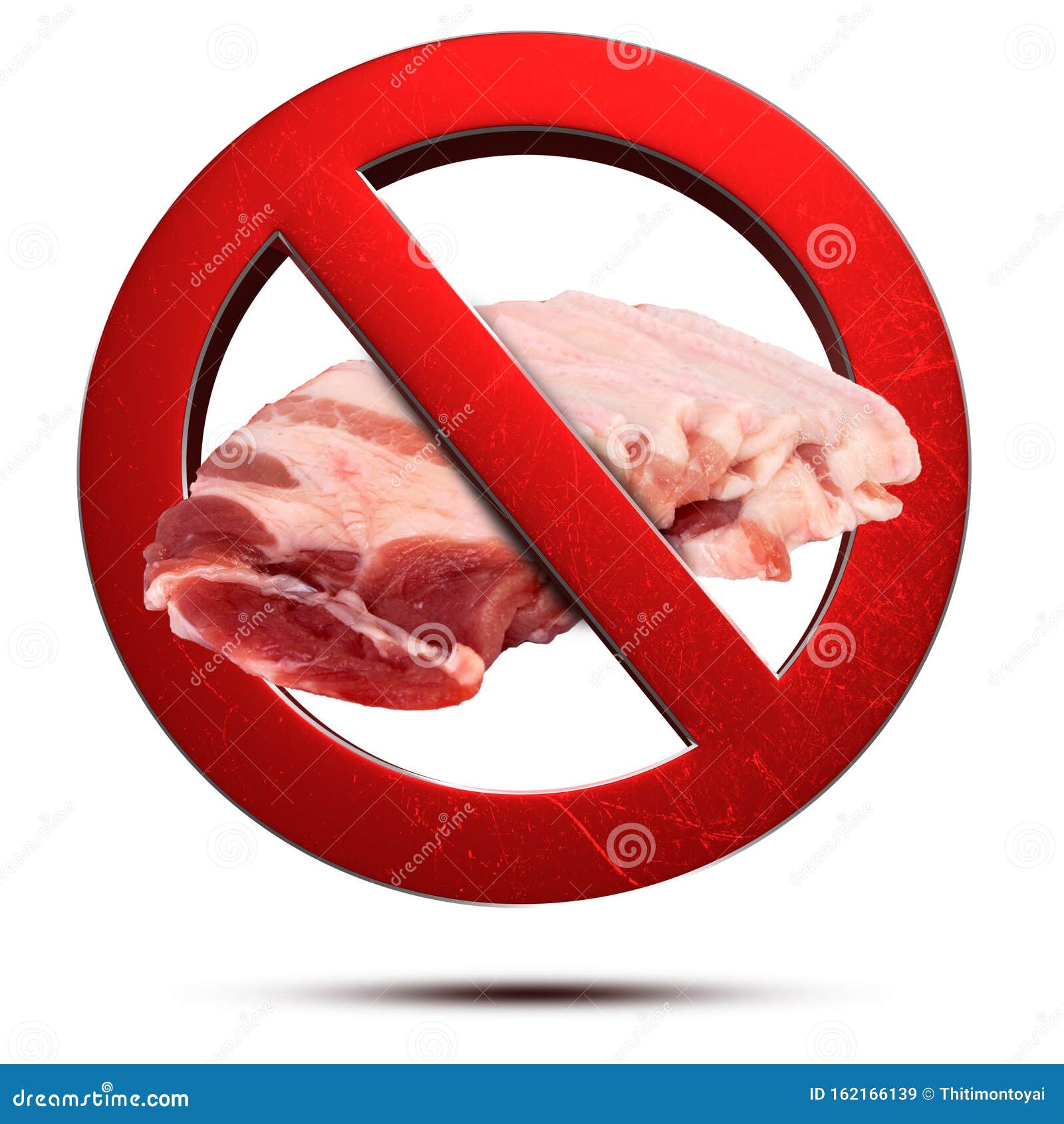 Pork Prohibition Sign Isolated On White Background Vector Illustration ...