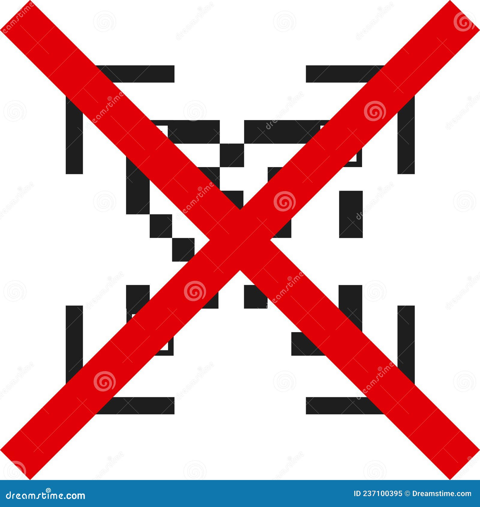 Prohibition of Entry Using QR Codes. Vector Image. Stock Vector ...