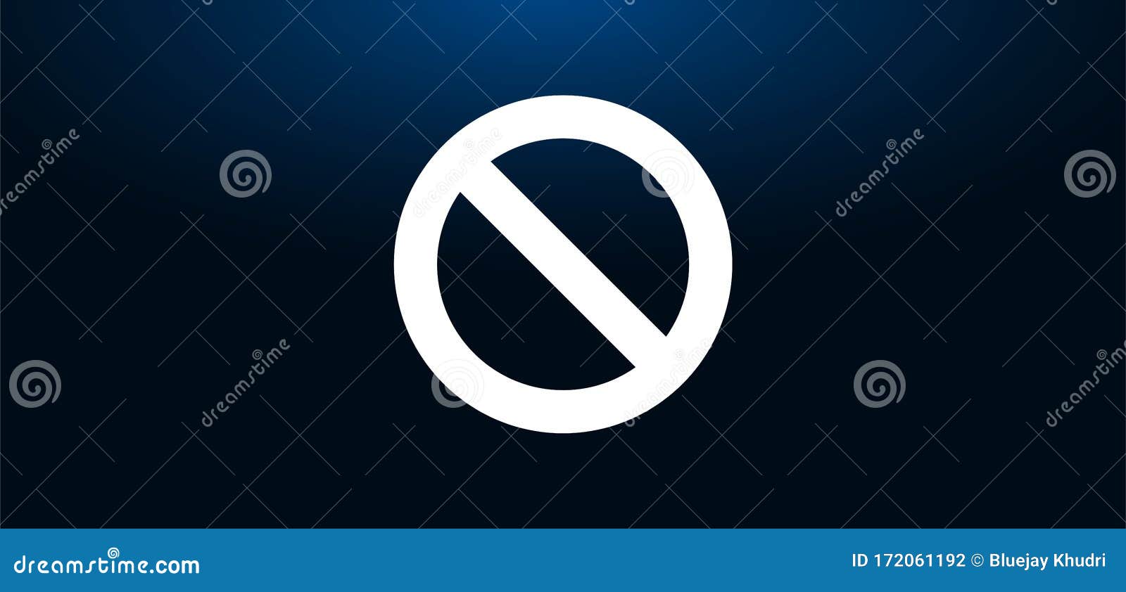 Prohibition Icon Crystal Blue Banner Background Stock Illustration ...