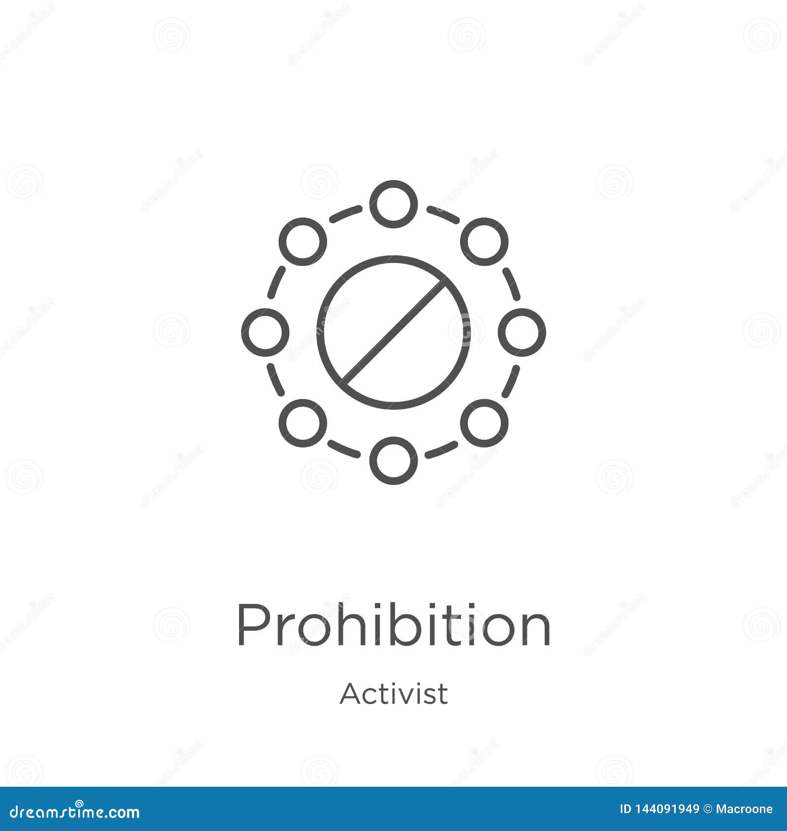 Prohibition Icon Vector from Activist Collection. Thin Line Prohibition ...