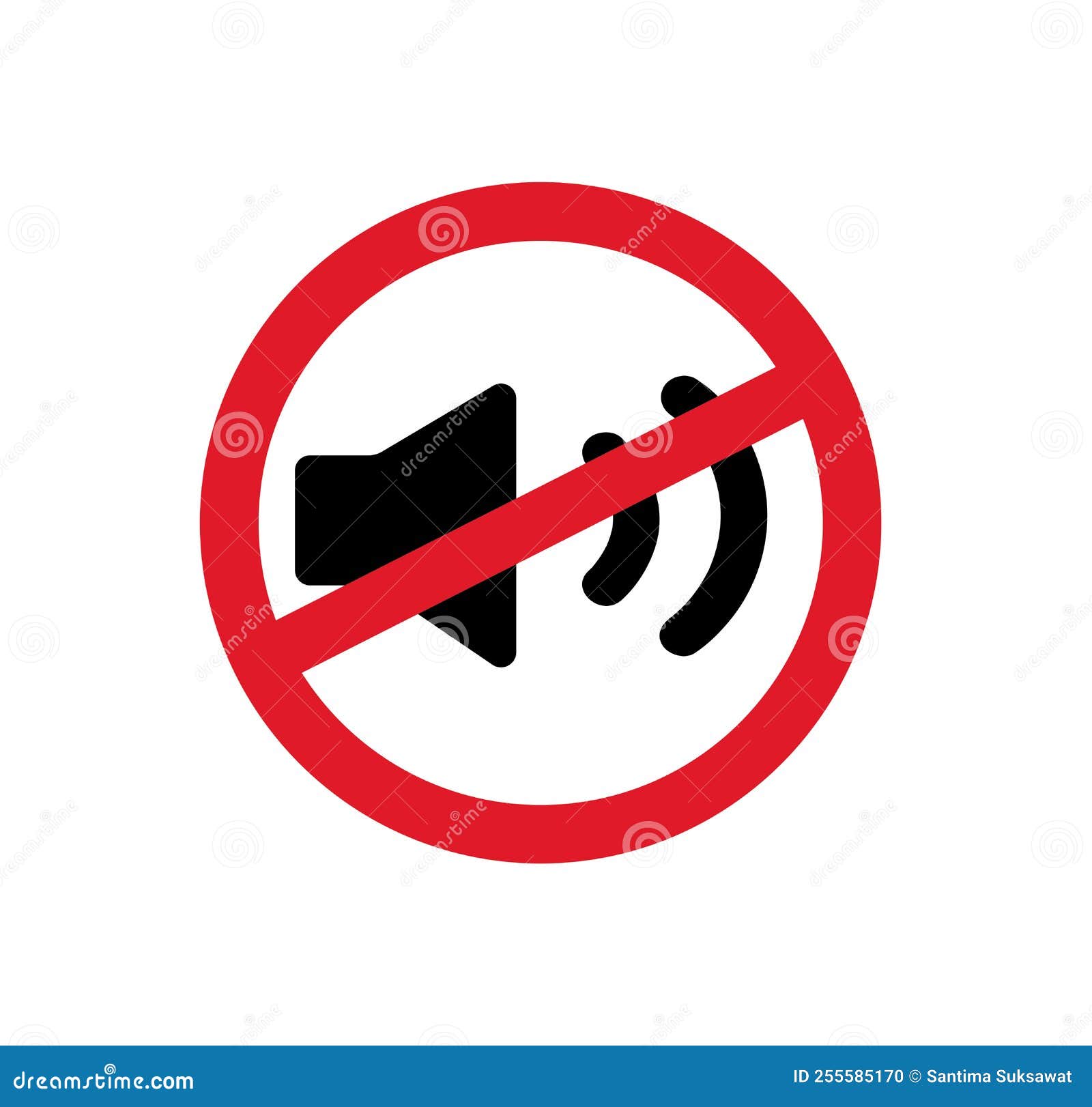 Do Not Be Loud Prohibition Red Sign Silence Symbol Vector Illustration ...