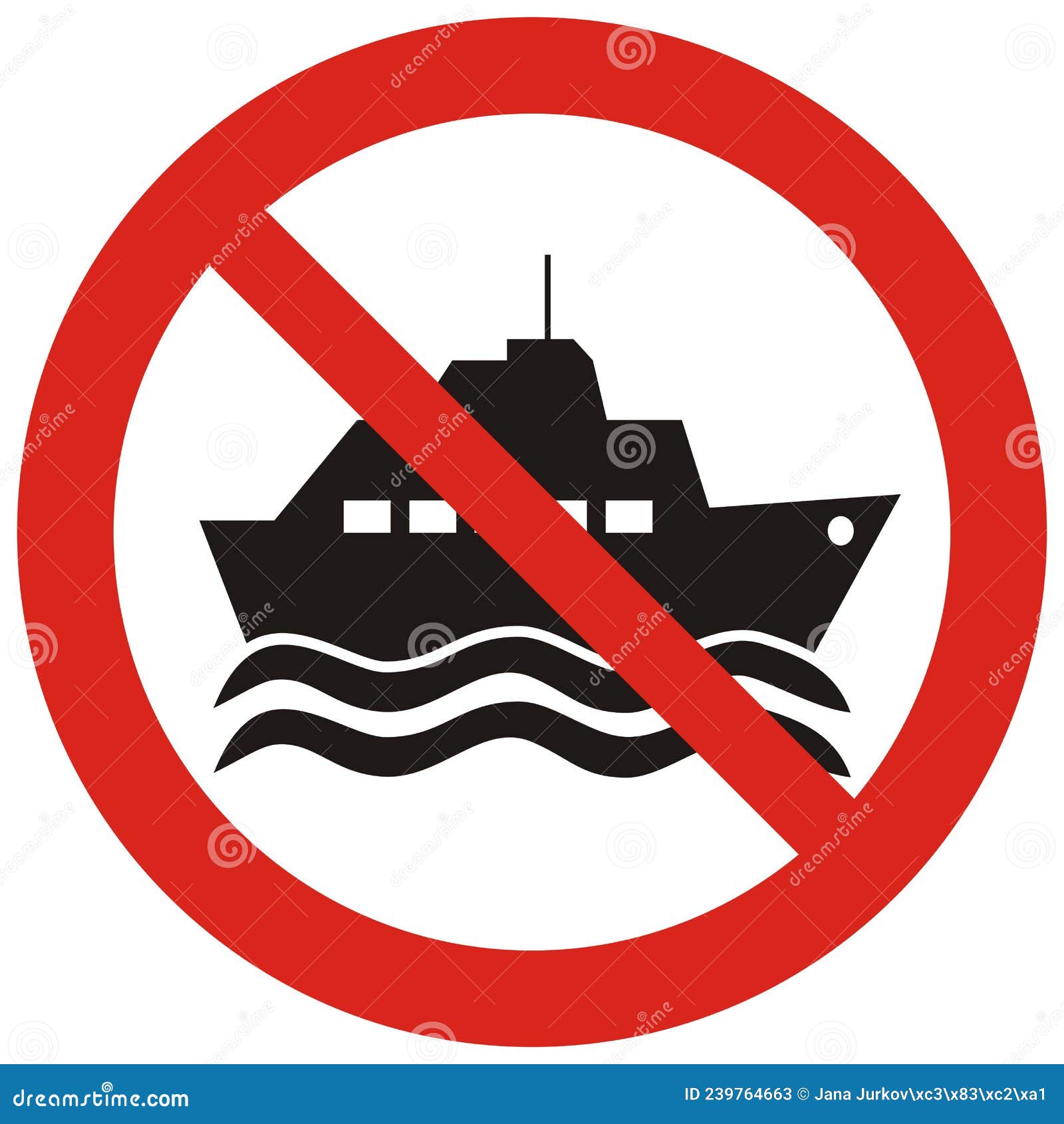 Prohibition of Navigation of Large Ships, Traffic Sign, Eps. Stock ...
