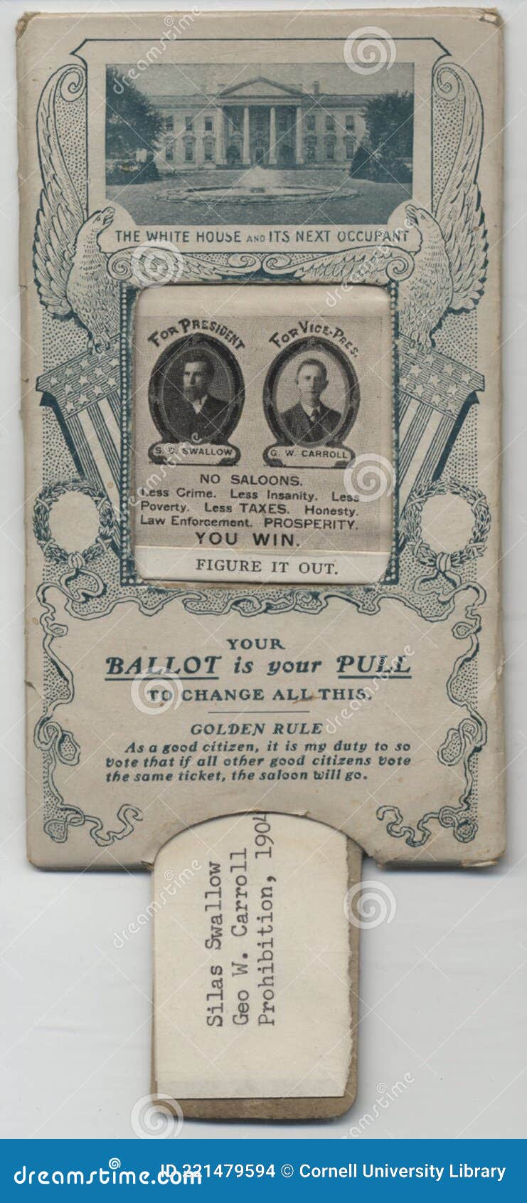 Prohibition Party Campaign Card, Ca. 1904 Picture. Image: 221479594