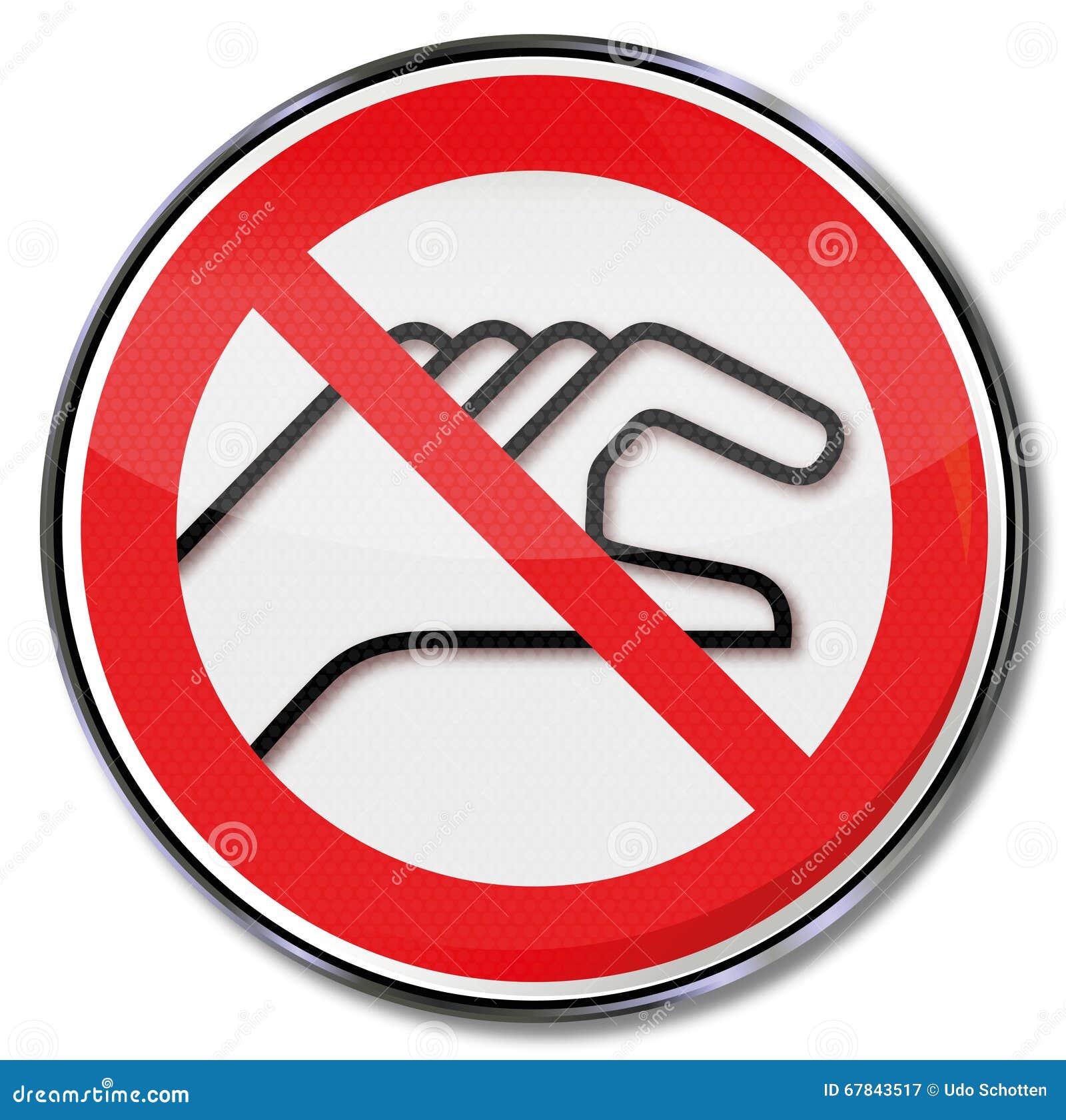 Prohibition for Reach Inside with a Hand Stock Vector - Illustration of ...