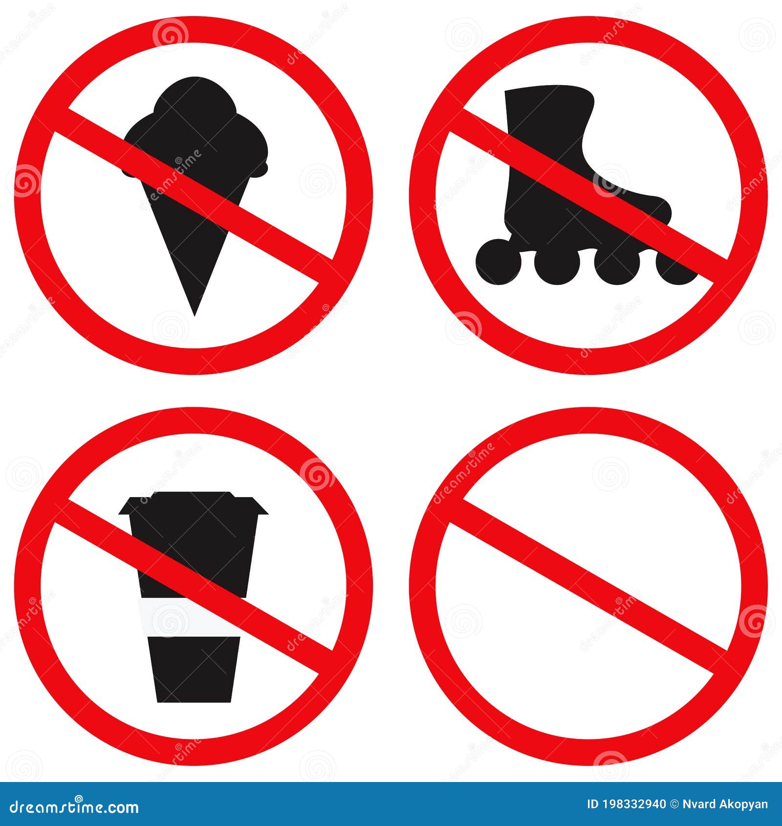 Prohibition, Restriction Sign. Red No Entry, Do Not Enter Signs Cartoon ...