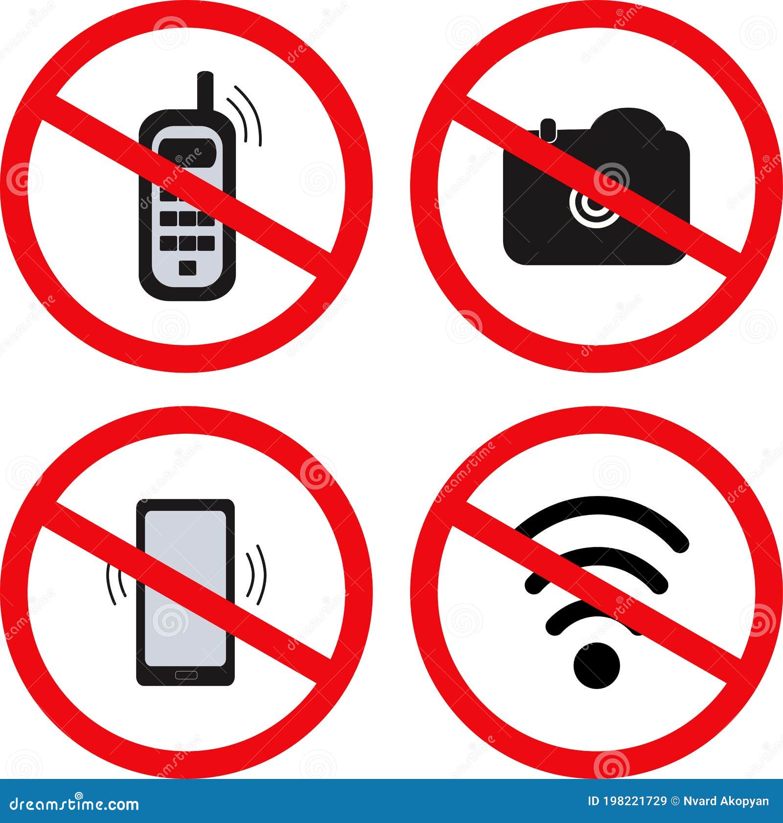 Prohibition, Restriction Sign. Red No Entry, Do Not Enter Signs Cartoon ...