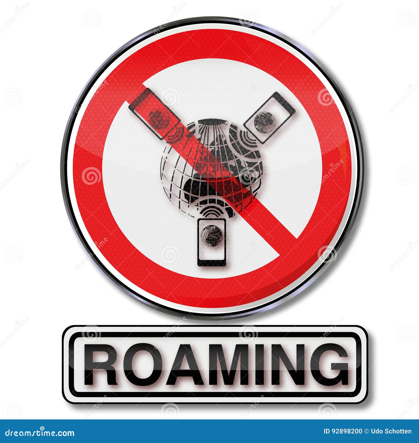 Prohibition for Roaming and Roaming Costs Stock Vector - Illustration ...