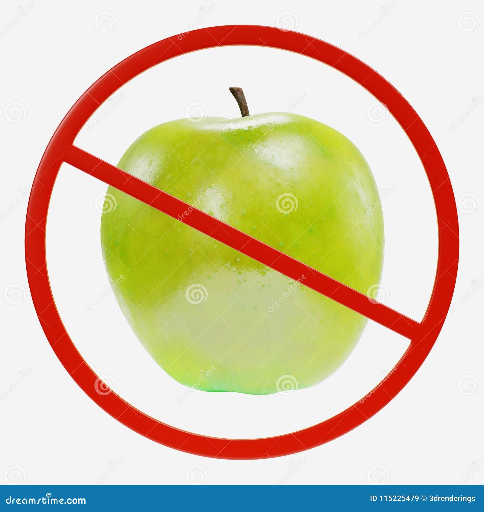 Prohibition Sign with Apple Stock Illustration - Illustration of symbol ...