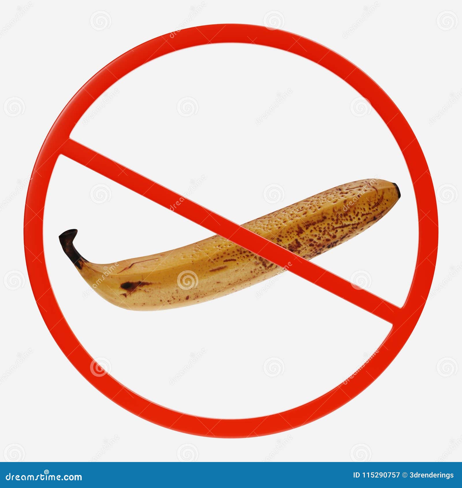 Prohibition Sign with Banana Stock Illustration - Illustration of ...