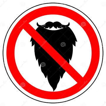 Prohibition Sign of Beard, Vector. Stock Vector - Illustration of beard ...