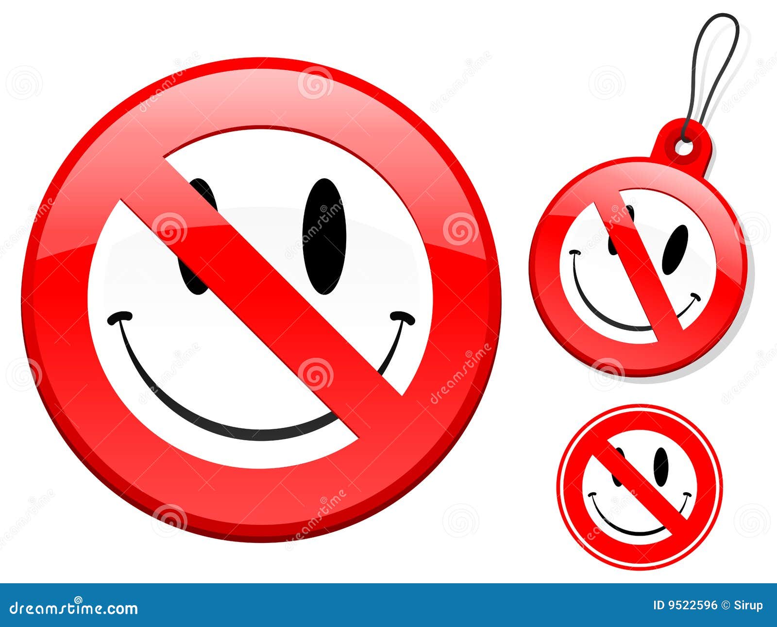 Prohibition Sign Collection - Smiley Stock Vector - Illustration of ...