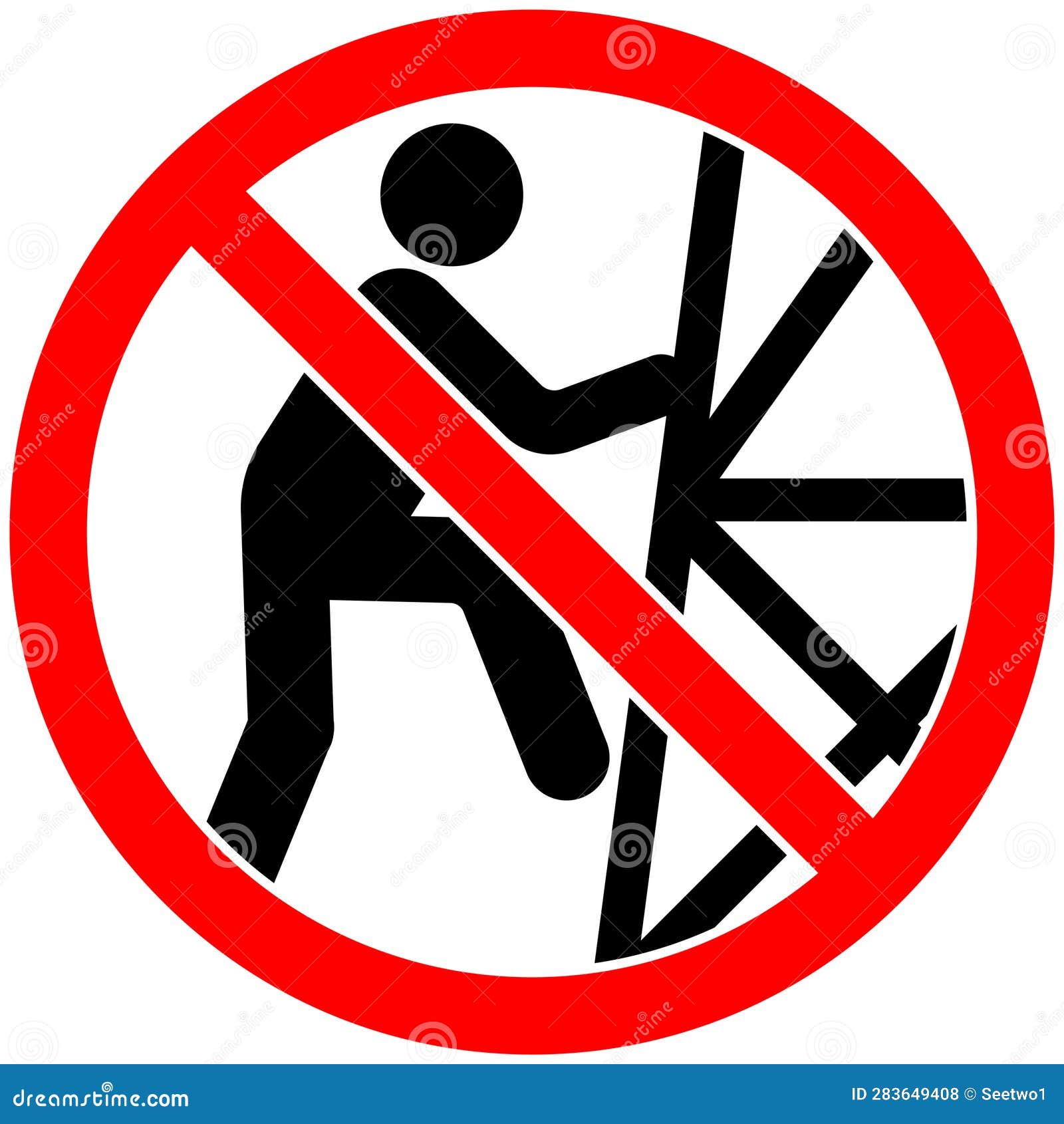 Prohibition Sign Do Not Climb Tower Symbol Stock Vector - Illustration ...
