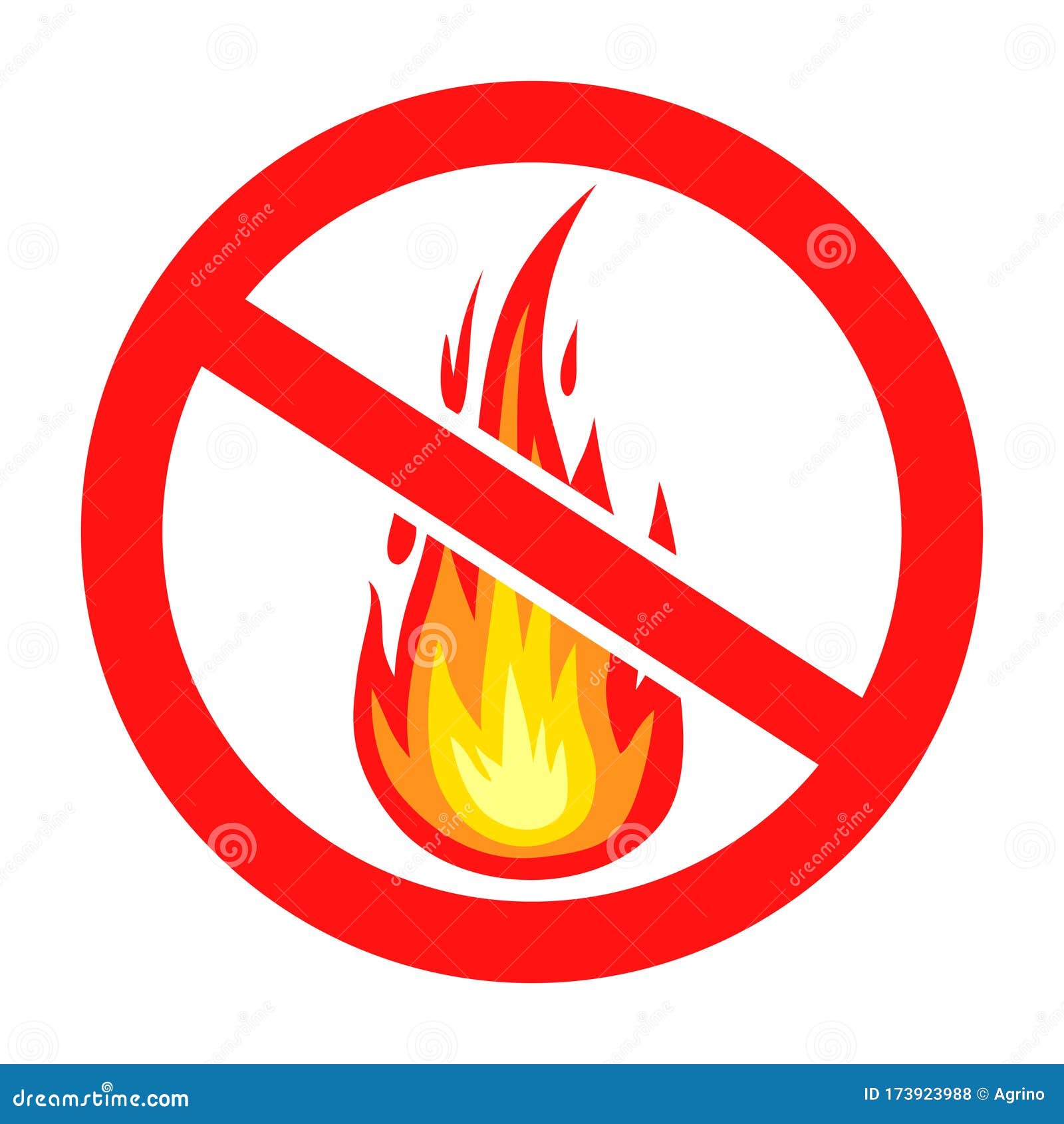 Prohibition Sign Do Not Light a Fire Icon Stock Vector - Illustration ...