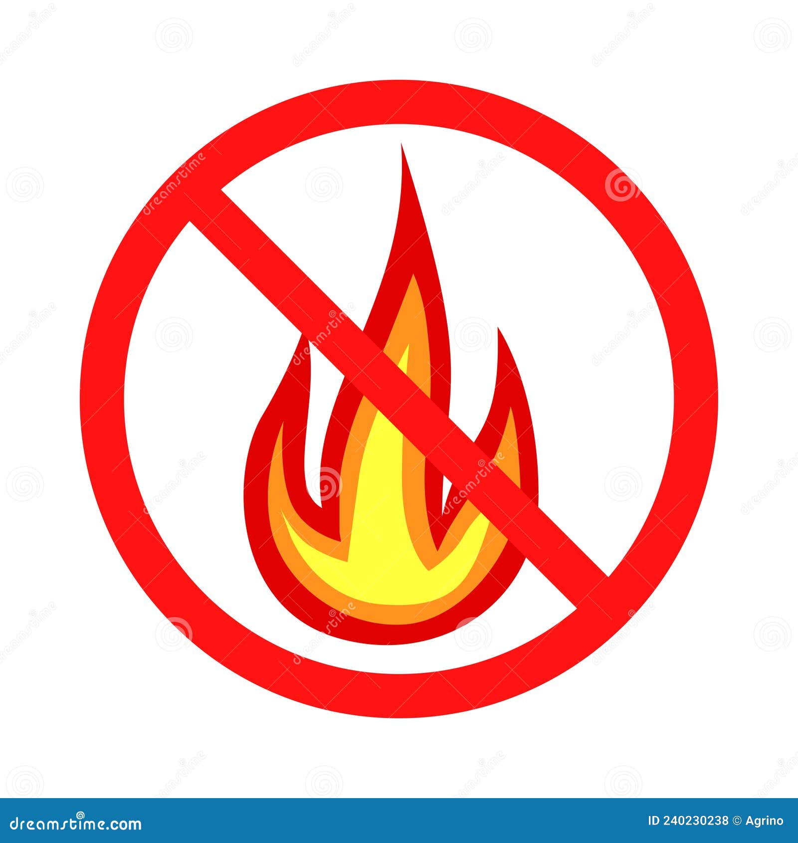 Prohibition Sign Do Not Light a Fire Icon Stock Vector - Illustration ...