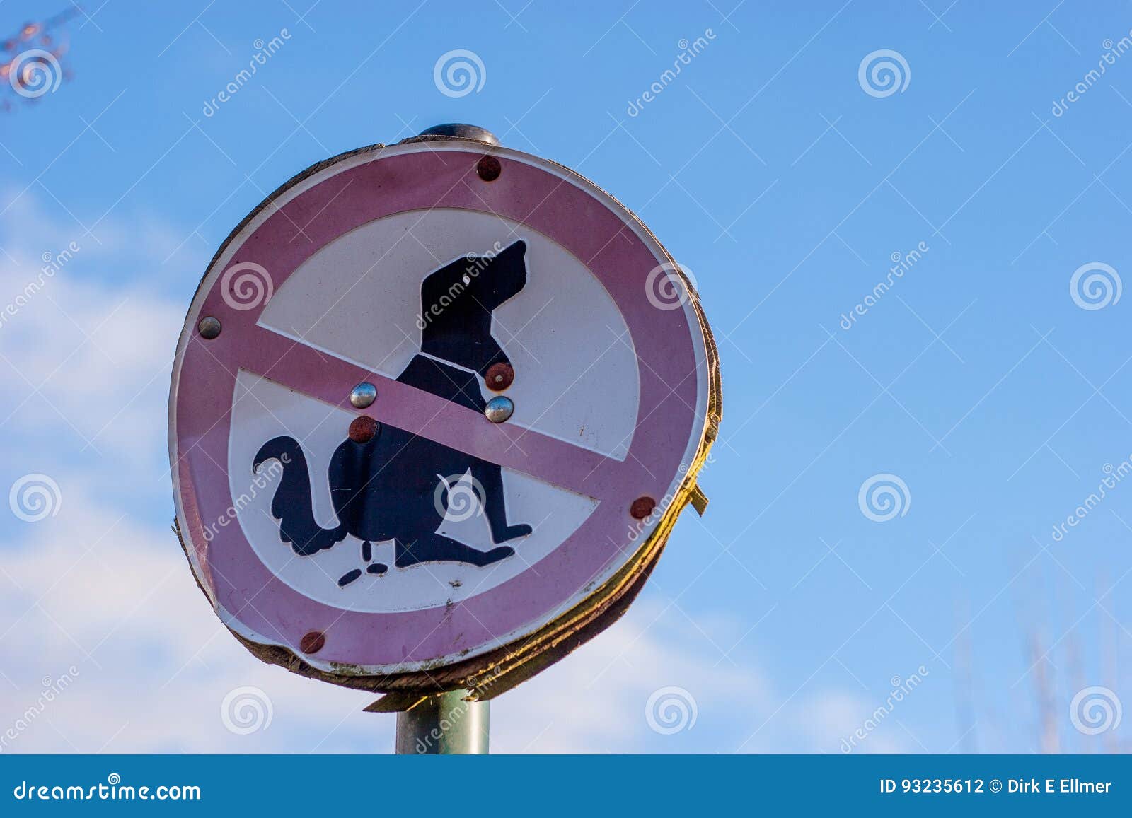 Sign That Say No Dogs With A Black Dog Silhouette And A Red Line ...