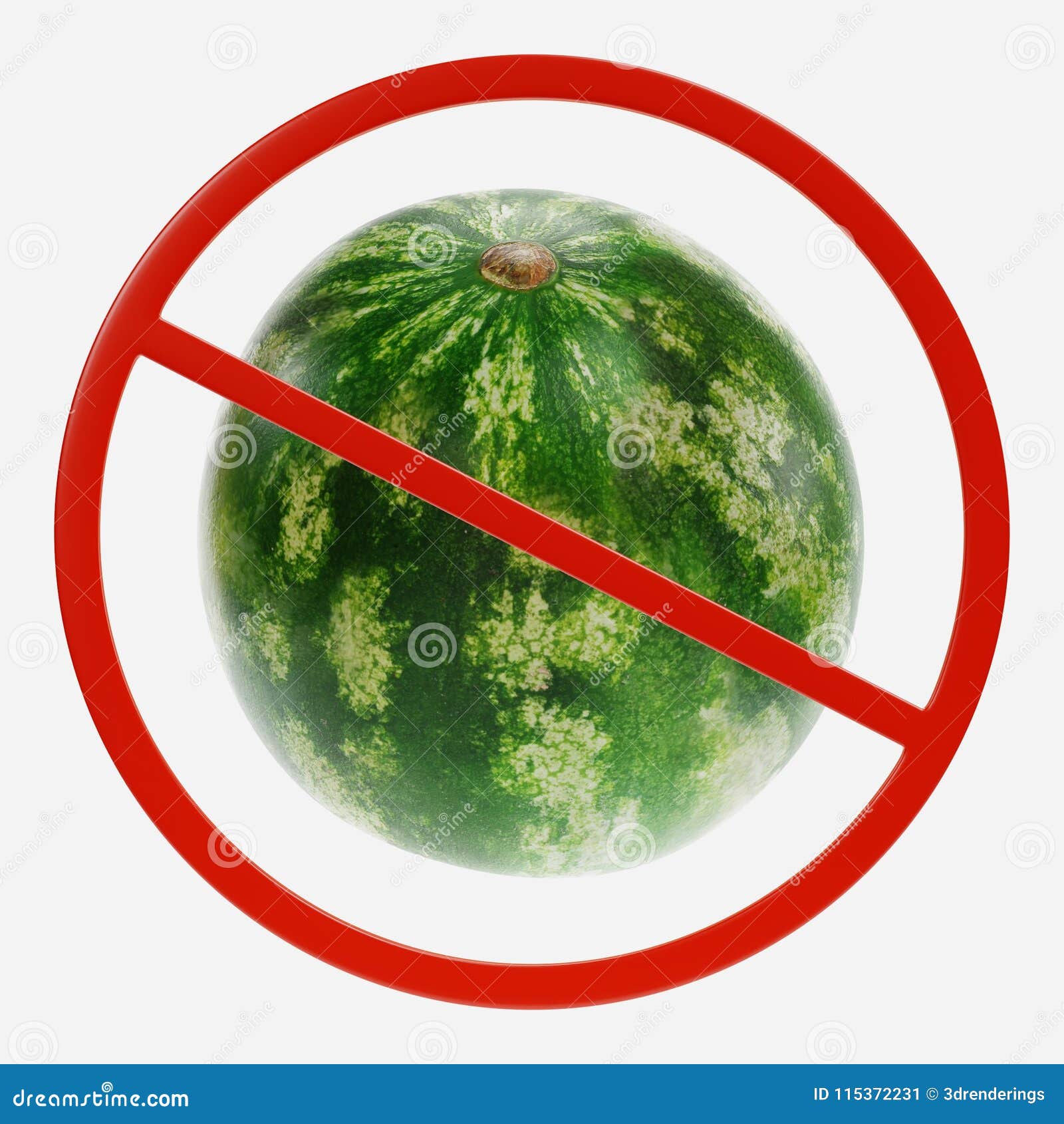 Prohibition Sign with Melon Stock Image - Image of forbidden, allergy ...