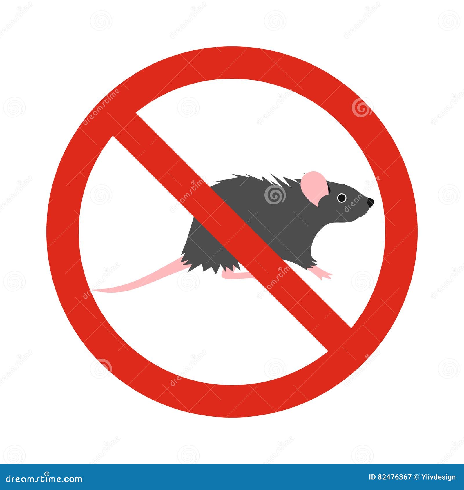 Prohibition Sign Mouse Icon, Flat Style Stock Vector - Illustration of ...