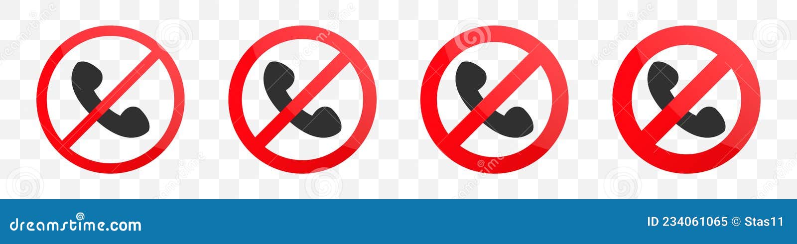 Prohibition Sign No Call Phone Collection. Vector Illustration Stock ...