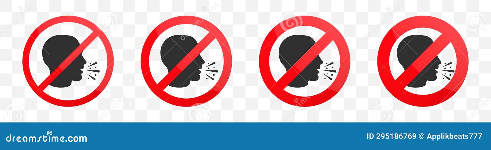 Prohibition Sign No Cough Collection. Vector Illustration Stock Vector ...